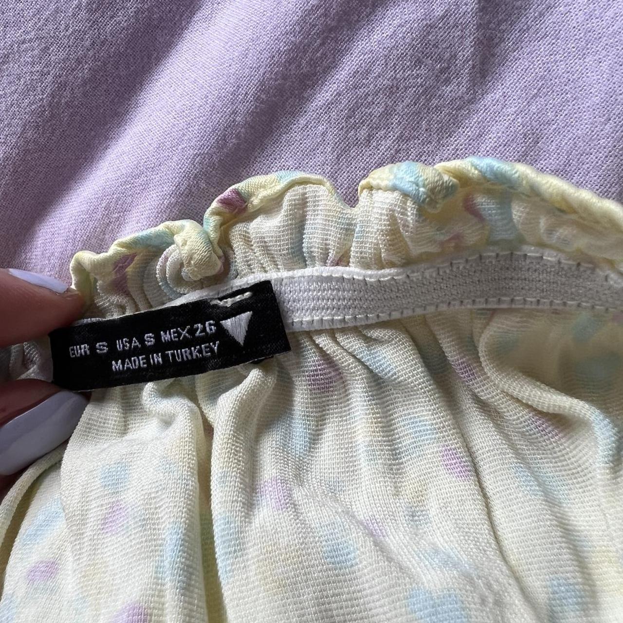 Zara lemon floral square neck blouse, size S Has a... - Depop