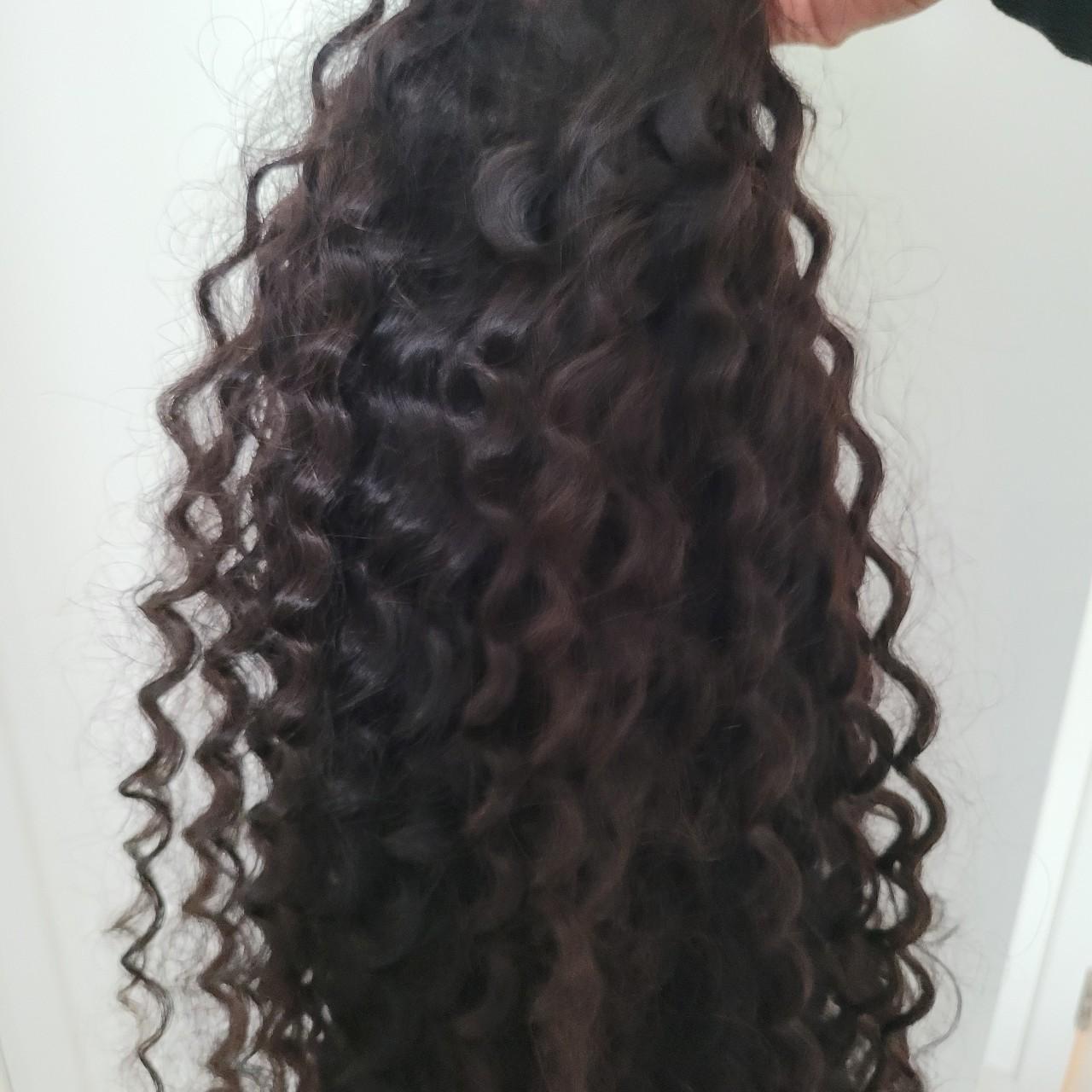 Deep wave human hair , 4x4 HD closure wig 26 inches,... - Depop