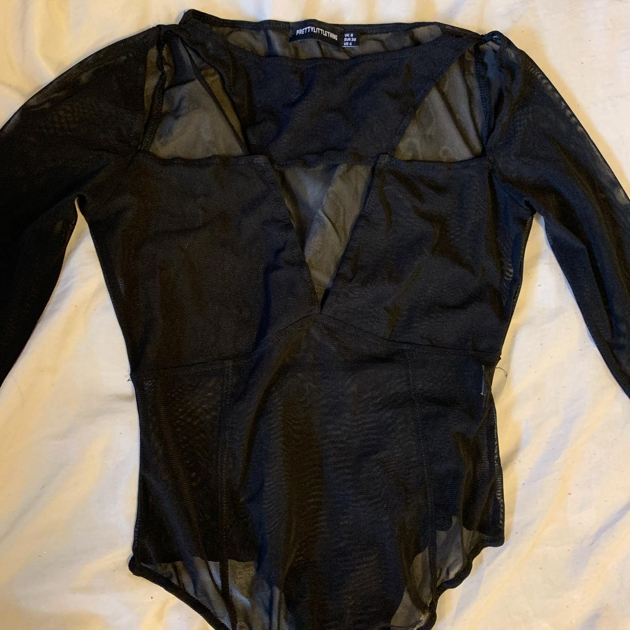 Mesh cut out clack bodysuit! Size 8 from... - Depop