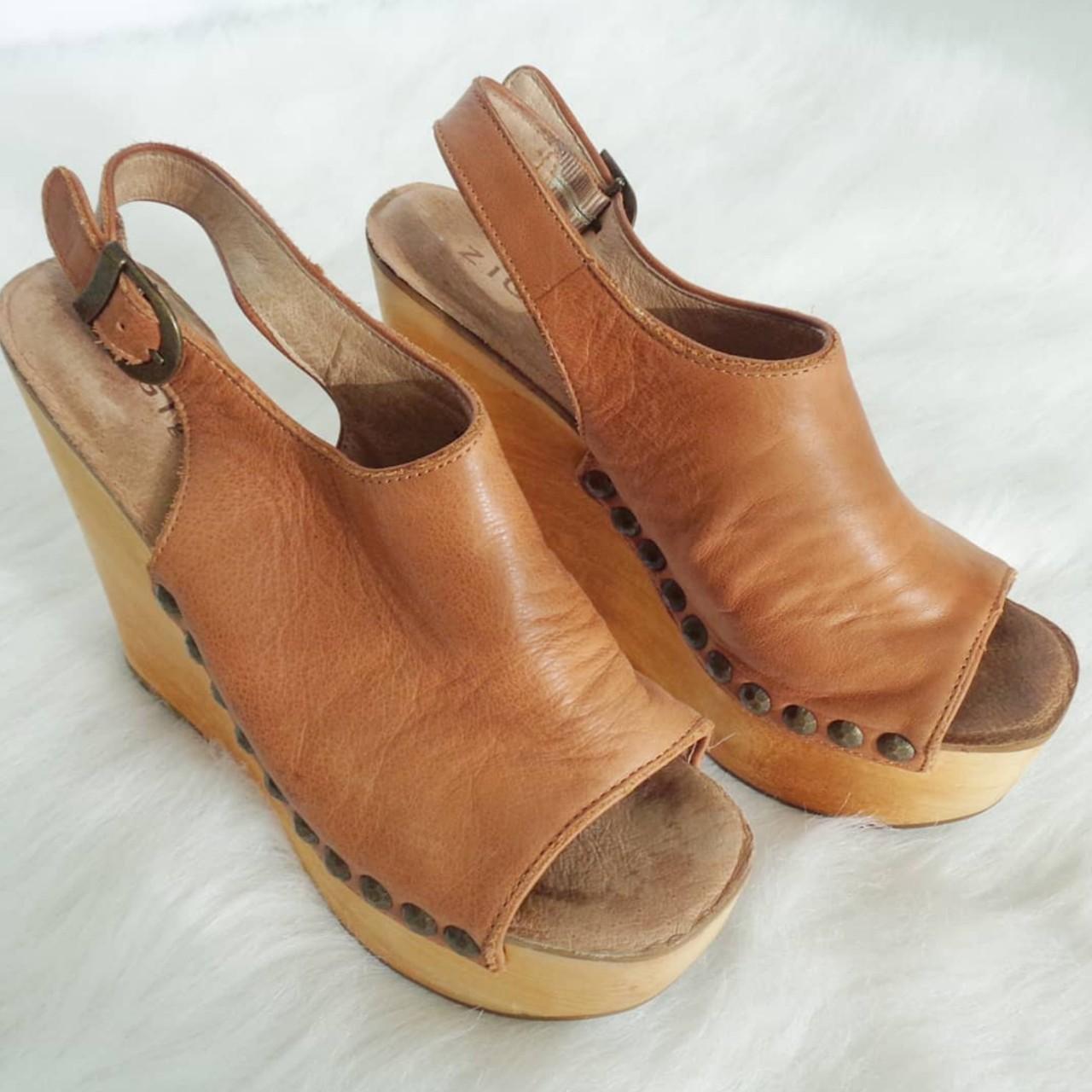 100% genuine leather platform clogs #70s #coach... - Depop