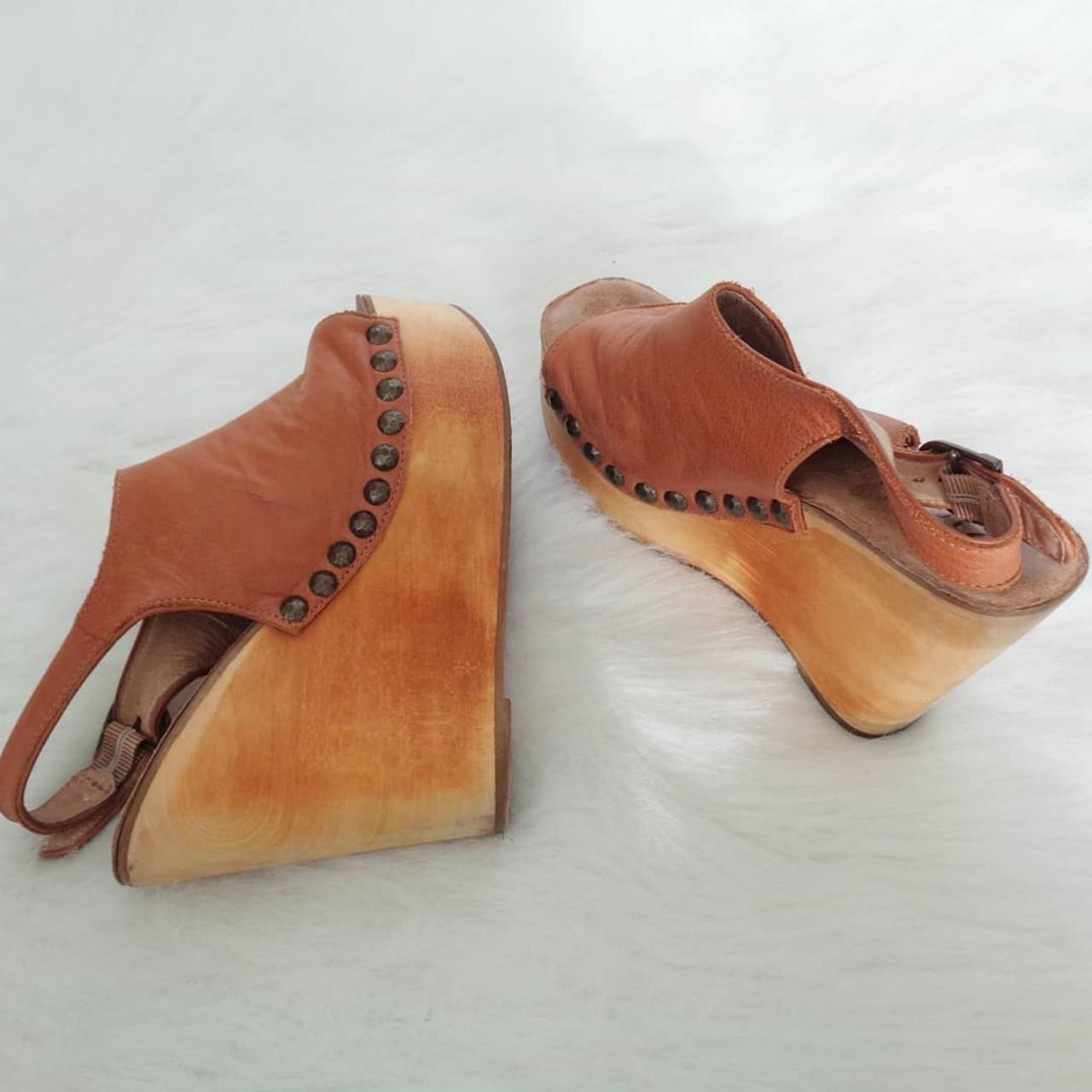 100% genuine leather platform clogs #70s #coach... - Depop