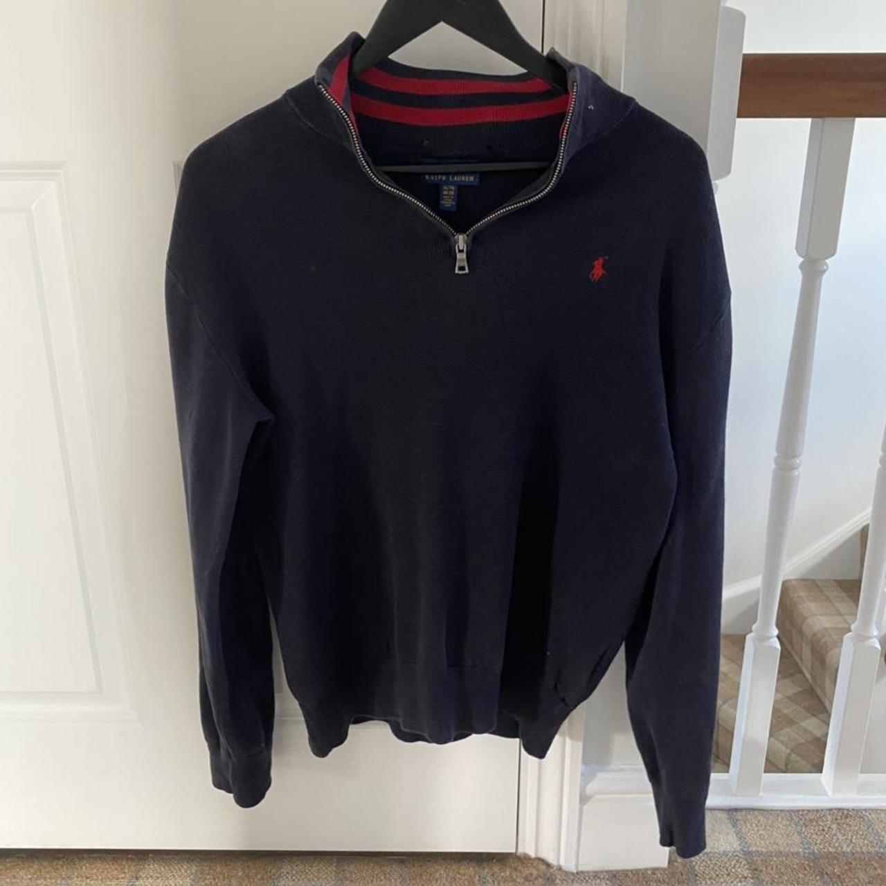 Ralph Lauren Quarter Zip. Rare Red and Black Stipped... - Depop