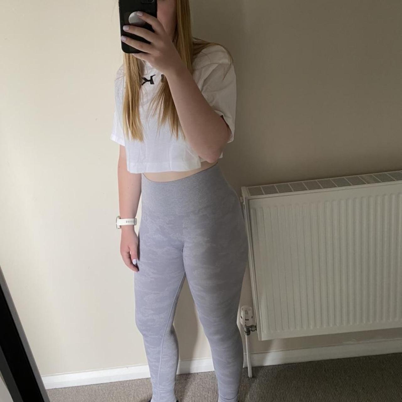 Gymshark Leggings Size Xs Good Condition Grey Camo Depop