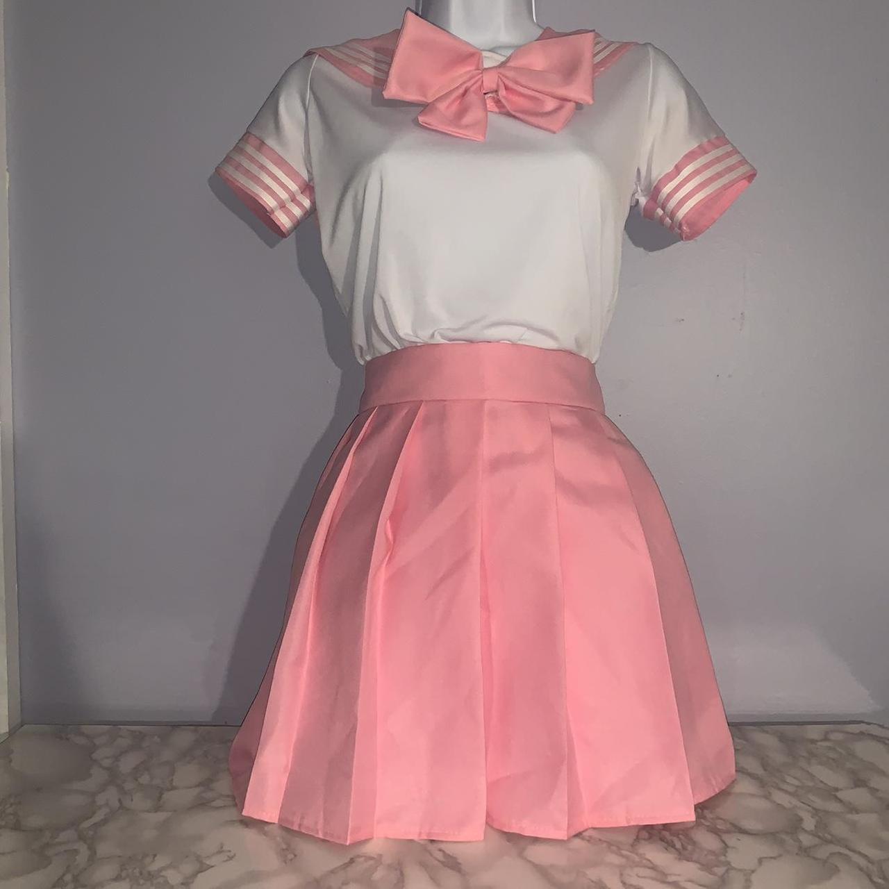 super cute pastel pink school girl uniform 💞... - Depop