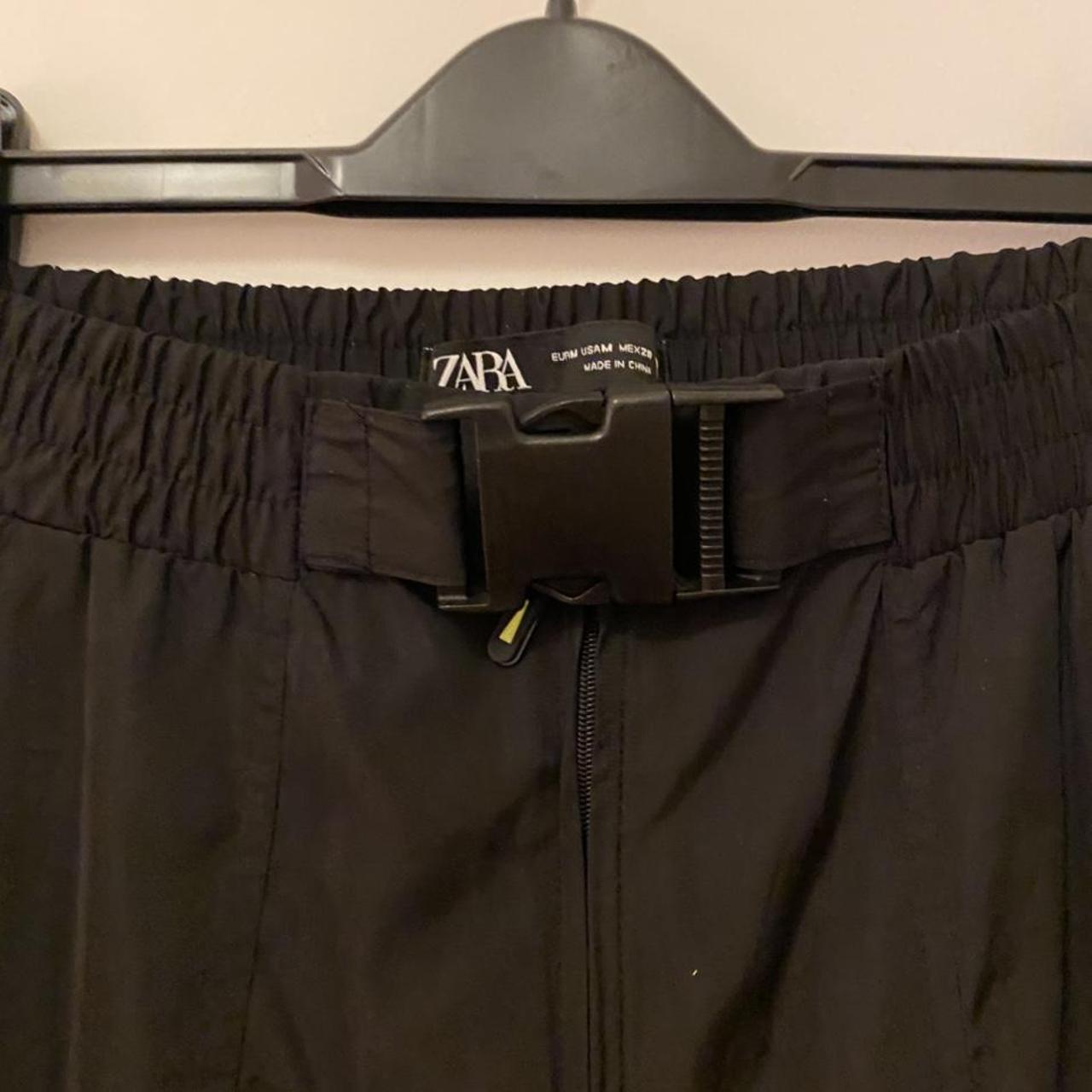 Zara black joggers. Shell suit style. Size medium. - Depop