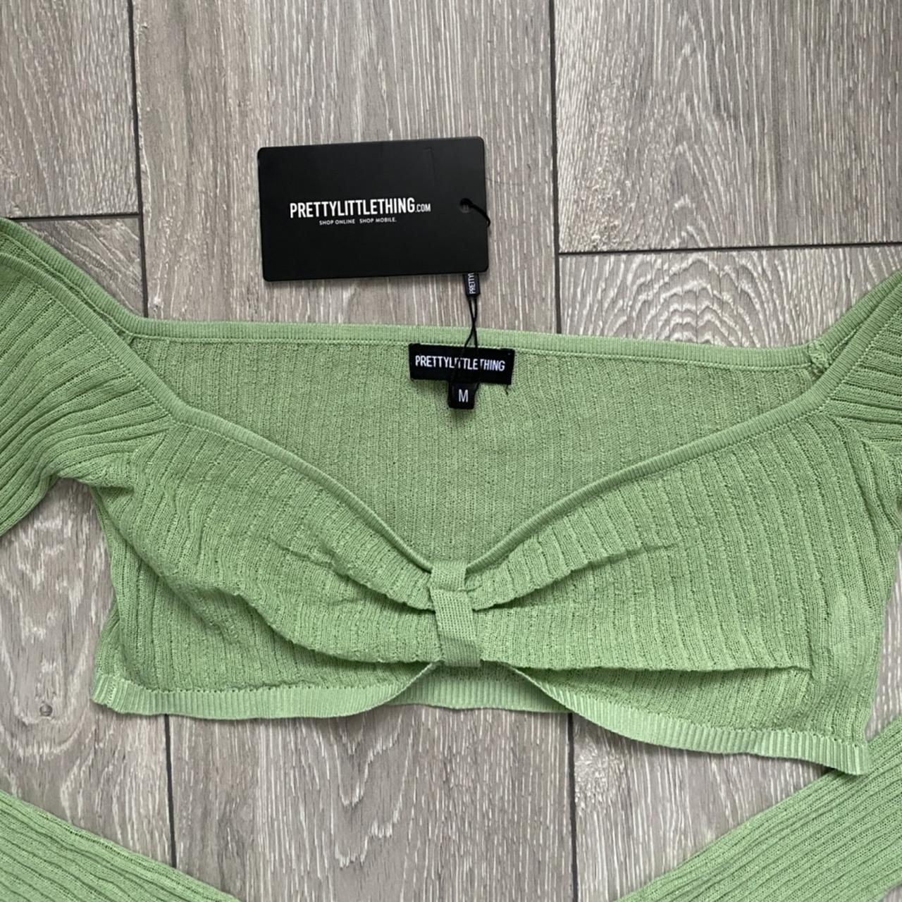 💚 PLT GREEN LONG SLEEVE CROP TOP 💚 - worn once -... - Depop