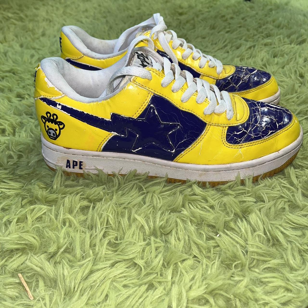 BAPE Men's Yellow and Purple Trainers | Depop