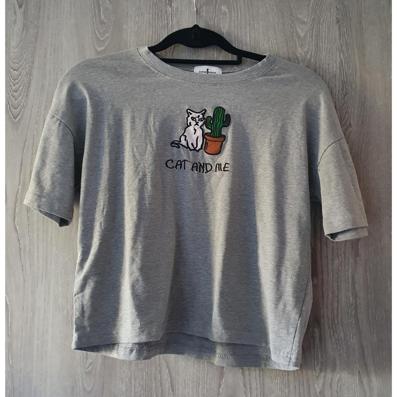 Jan Wiener Cropped Cat Tshirt Size S Excellent... - Depop