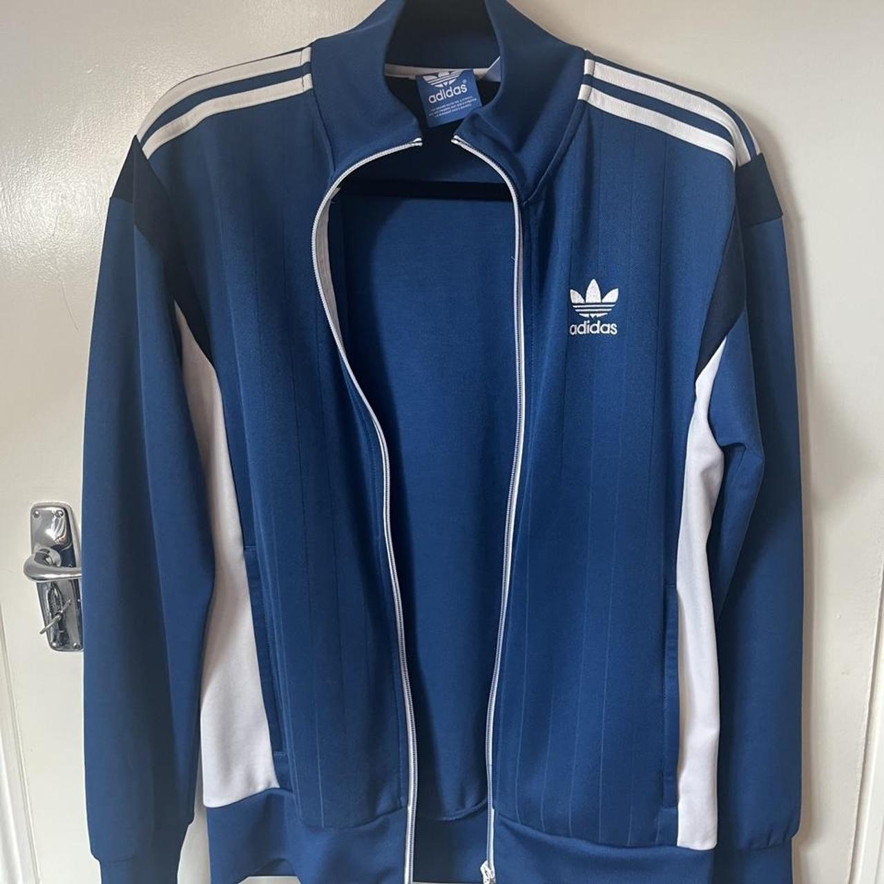 Adidas Originals Men's Black and Blue Jacket | Depop