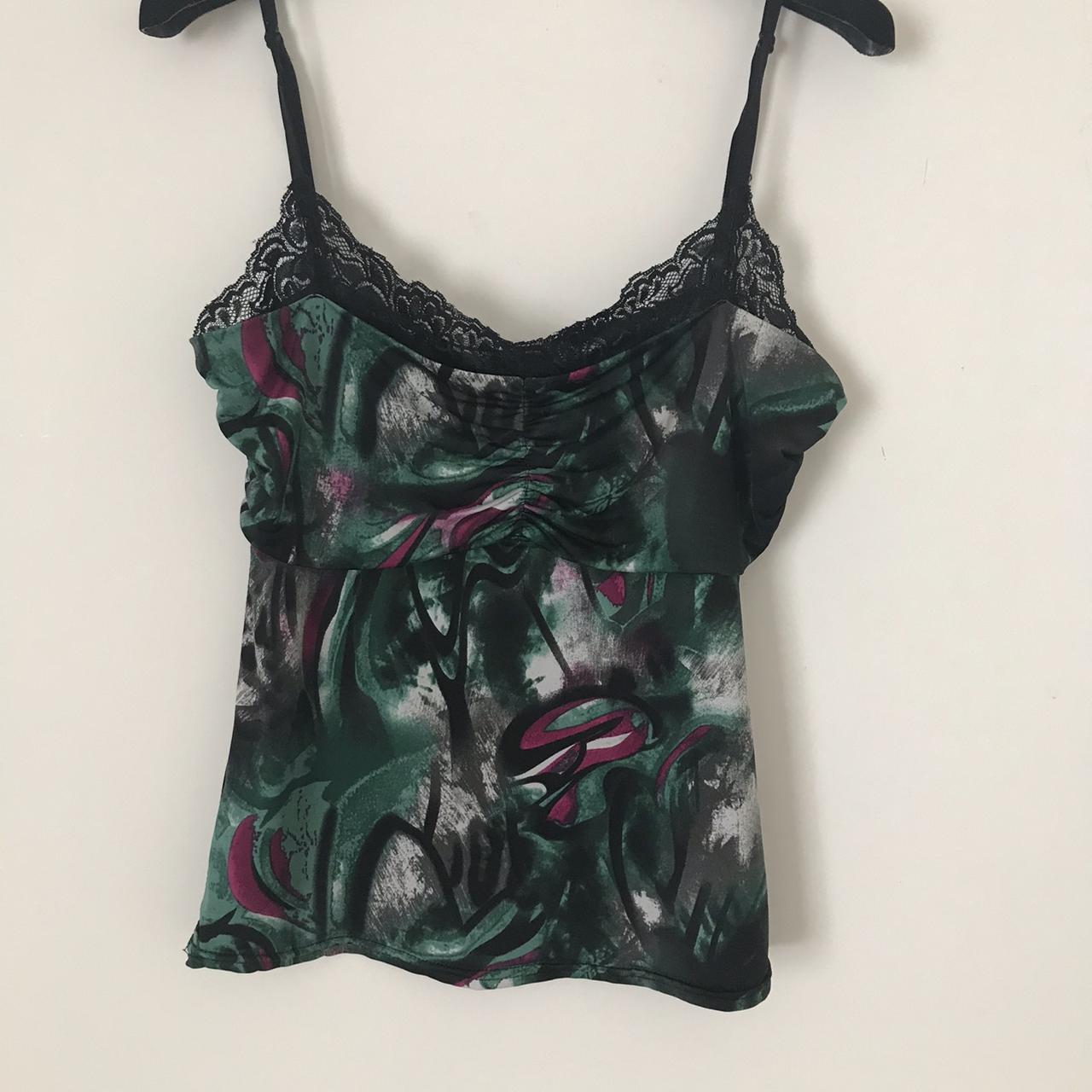 Occo Paris strappy crop top with lace Vintage rétro... - Depop