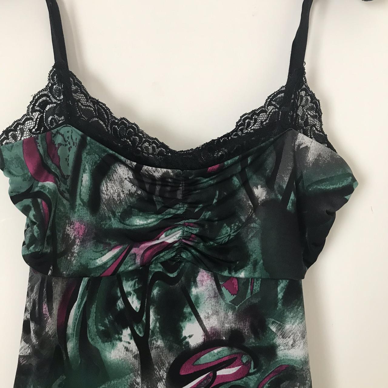 Occo Paris strappy crop top with lace Vintage rétro... - Depop
