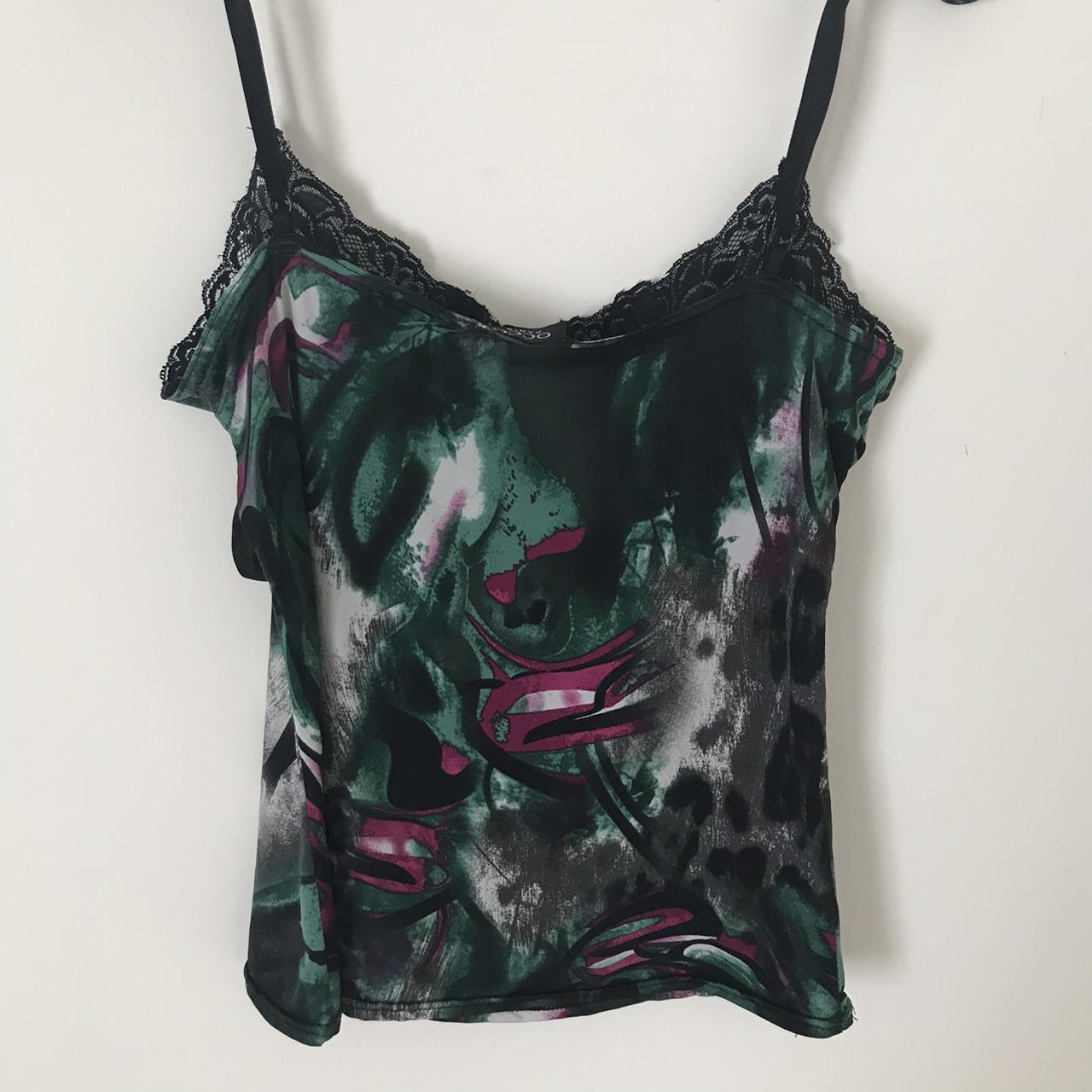Occo Paris strappy crop top with lace Vintage rétro... - Depop