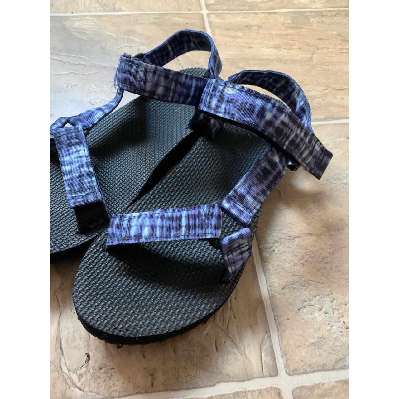 Knock-off Tevas with blue/gray tie dye straps Cute,... - Depop