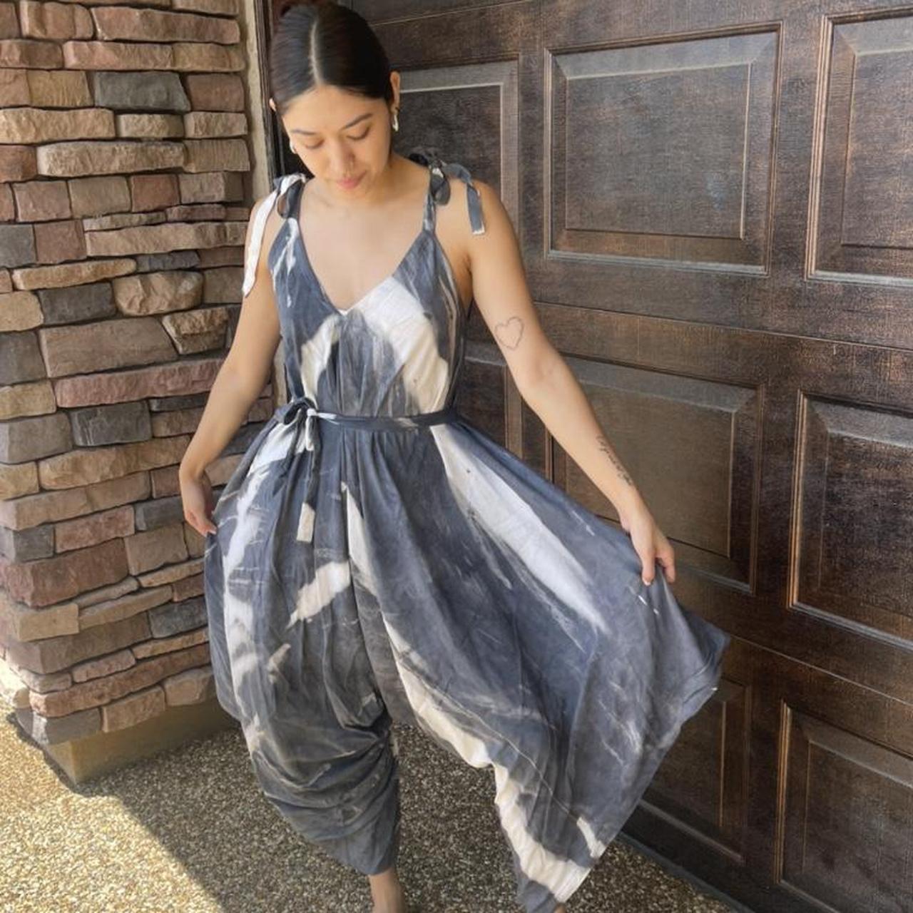 Boho tie dye jumpsuit Can be worn with or without... - Depop