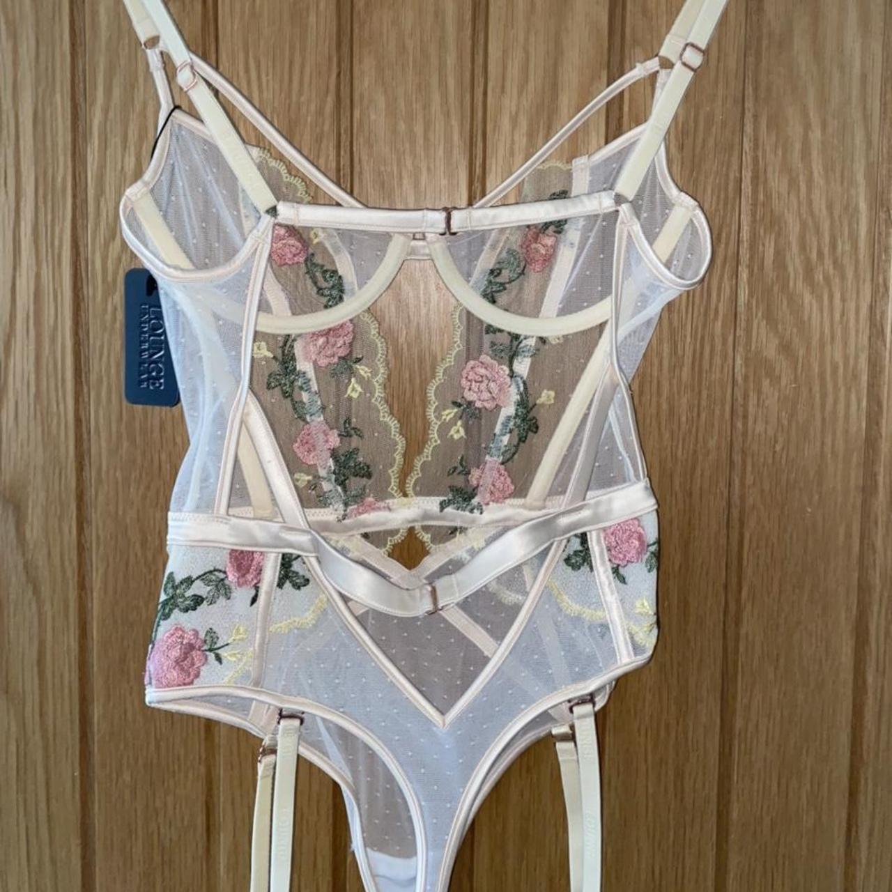 Lounge Underwear/Intimates cream embroidered... - Depop