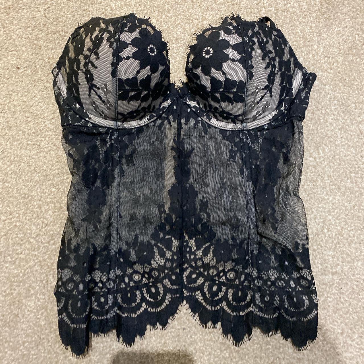 CORSET Top basque Victoria secret Size 34b Open... - Depop