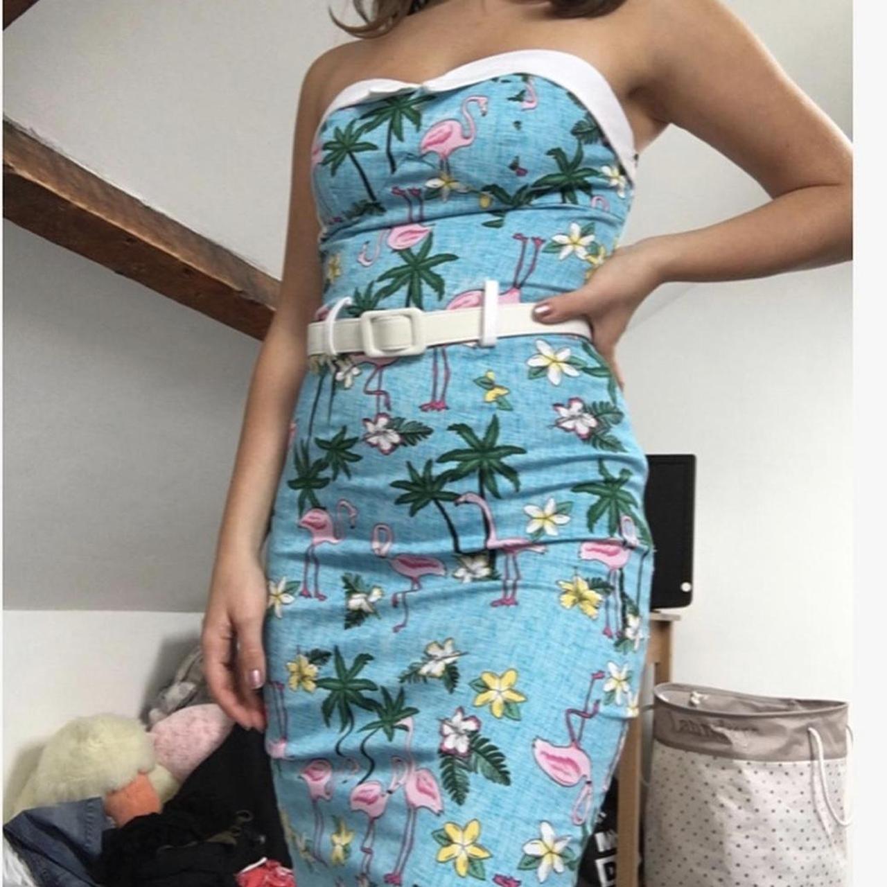 Collectif London 50s style pencil dress, worn once... - Depop