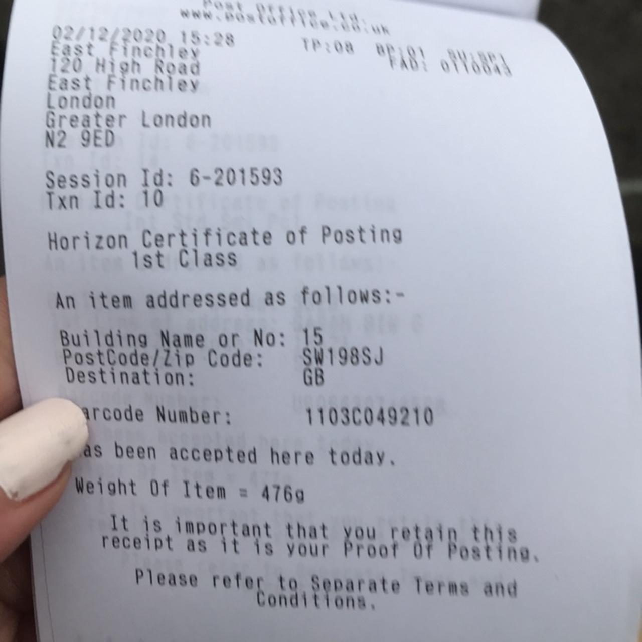 Proof of postage @womble1971 - Depop