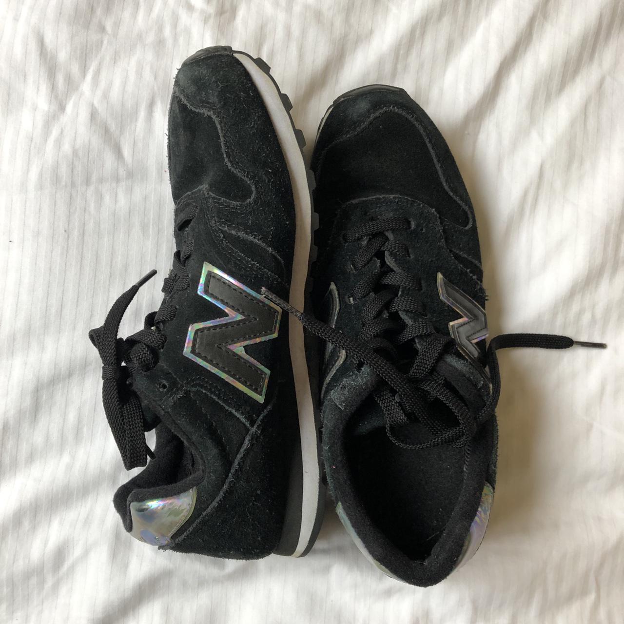 Black New Balance trainers, with signs of wear but... - Depop