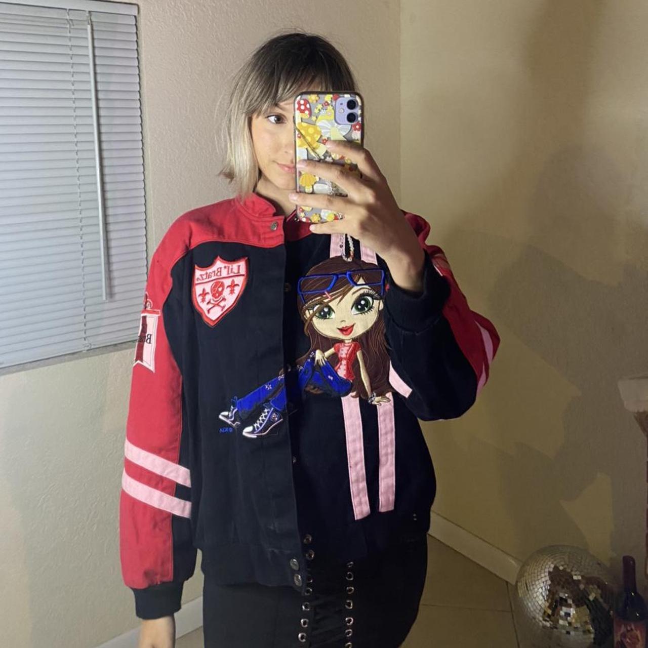 lol brats y2k bomber jacket size youth XL will fit... - Depop