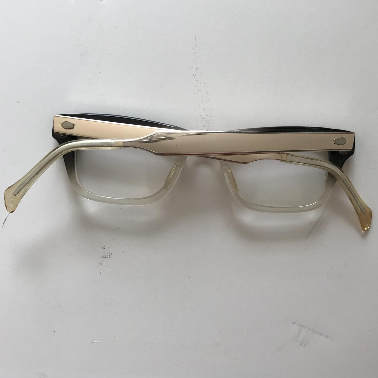 Vintage horn rimmed glasses with clear bottom rim,... | Depop