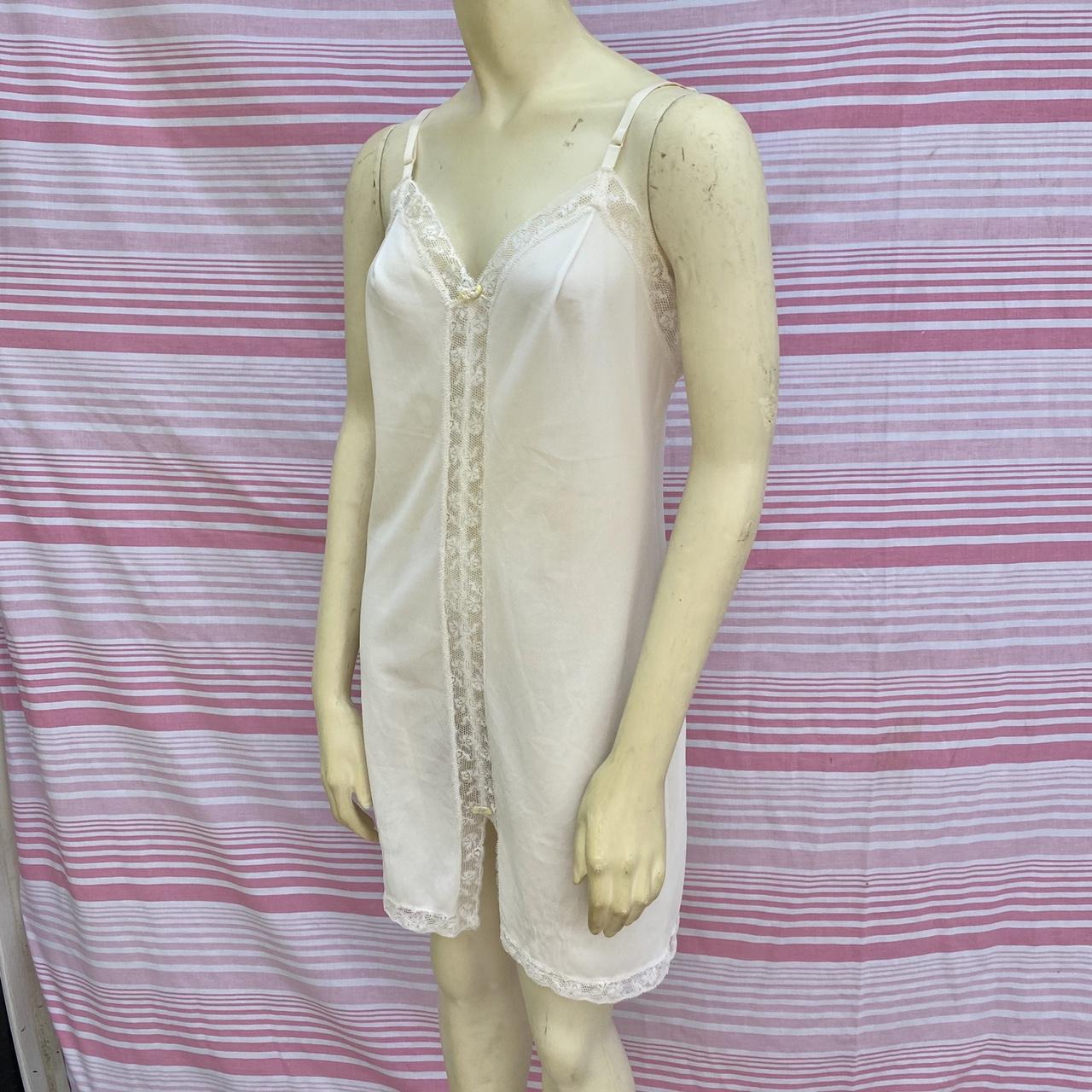 Simple vintage 80s - 90s white slip or nighty Lace... - Depop