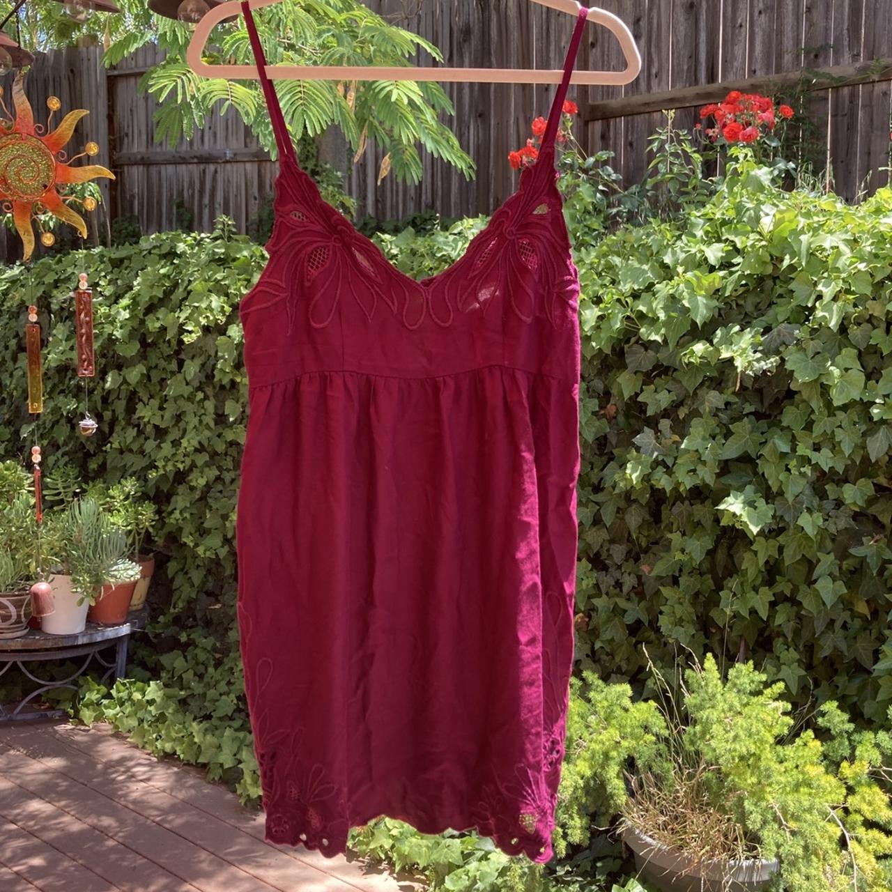 Urban Outfitters raspberry red dress/ beach coverup... - Depop