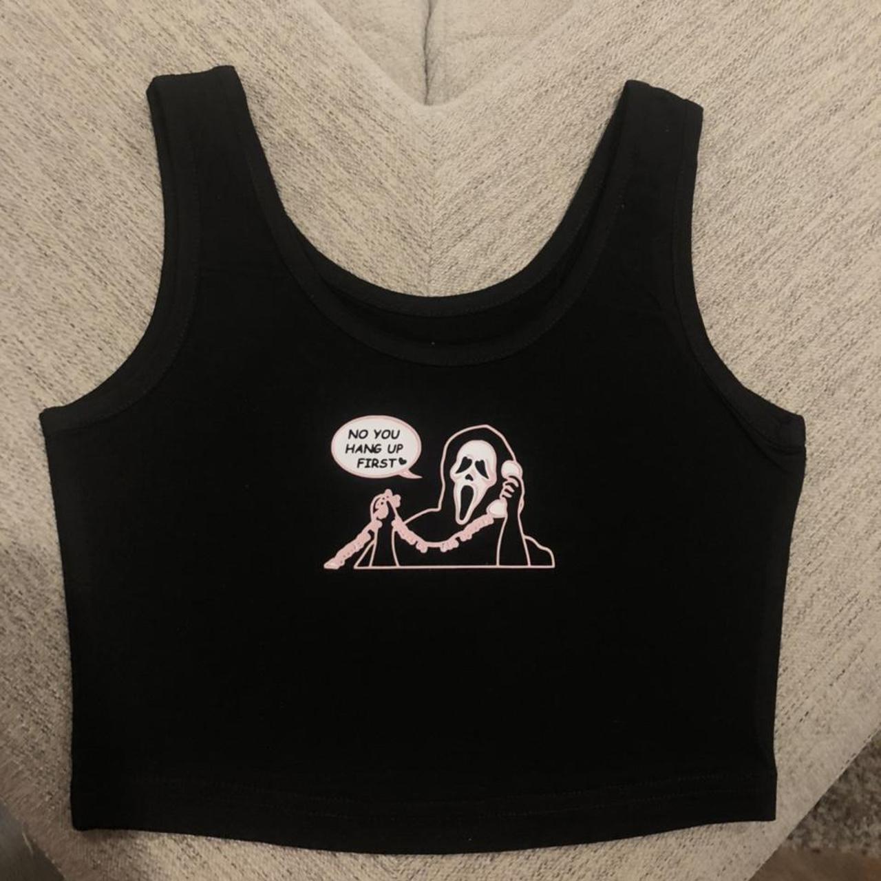 Ghost face crop top size Small , perfect for... - Depop