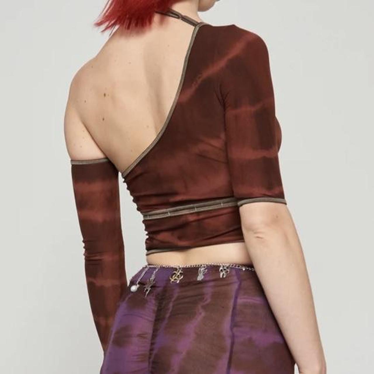 Maroske Peech Torched Décolletage Top with detached... - Depop