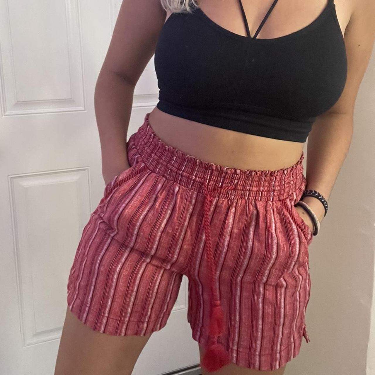 Boho Red Shorts Brand new, great quality, great for... - Depop