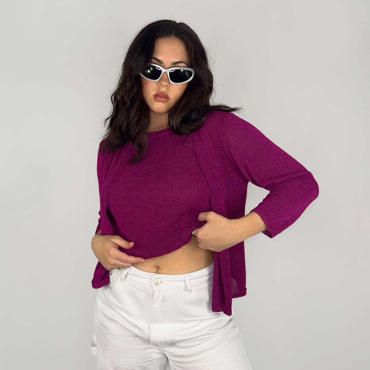 VINTAGE MAGENTA MATCHING CARDI SET 💖 Size... - Depop