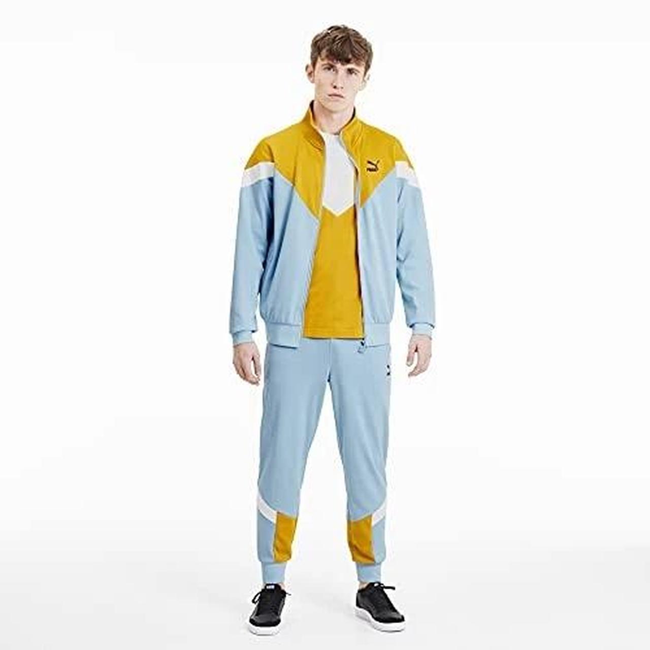 Puma Men's Blue and Yellow Jacket | Depop