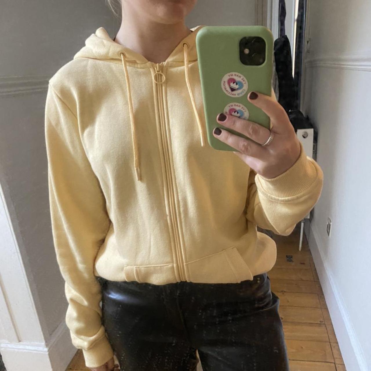 Oversized Butter yellow zip up hoodie #loungewear... - Depop