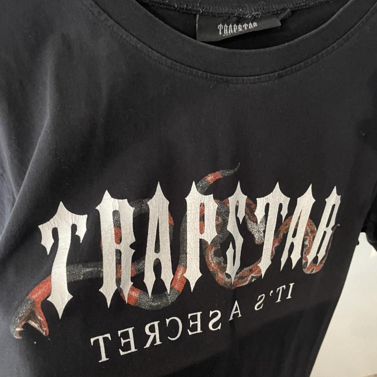 Trapstar it’s a secret snake tshirt Tag says L but... - Depop