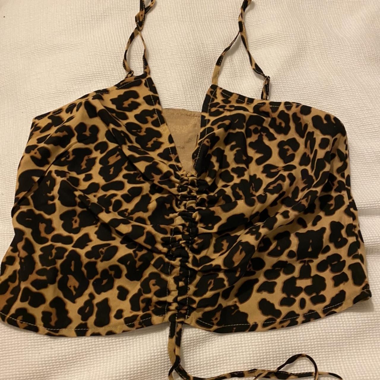 Boohoo Woven Ruched cami top in leopard print Never... - Depop