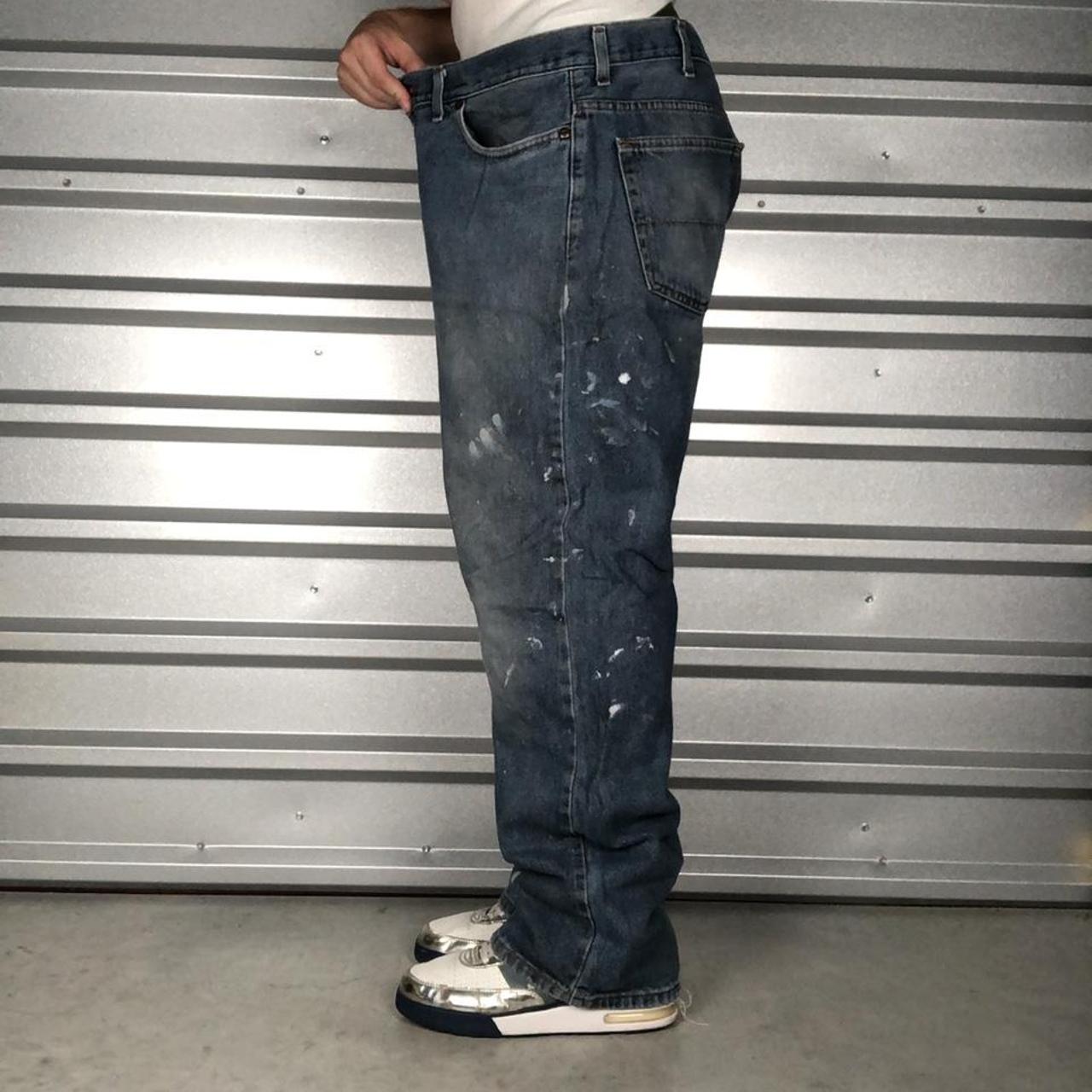 Light Washed Denim Paint Stained Jeans Mens Size 38... - Depop