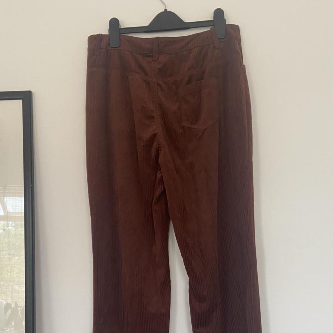High waist brown corduroy trousers from zaful Says... - Depop