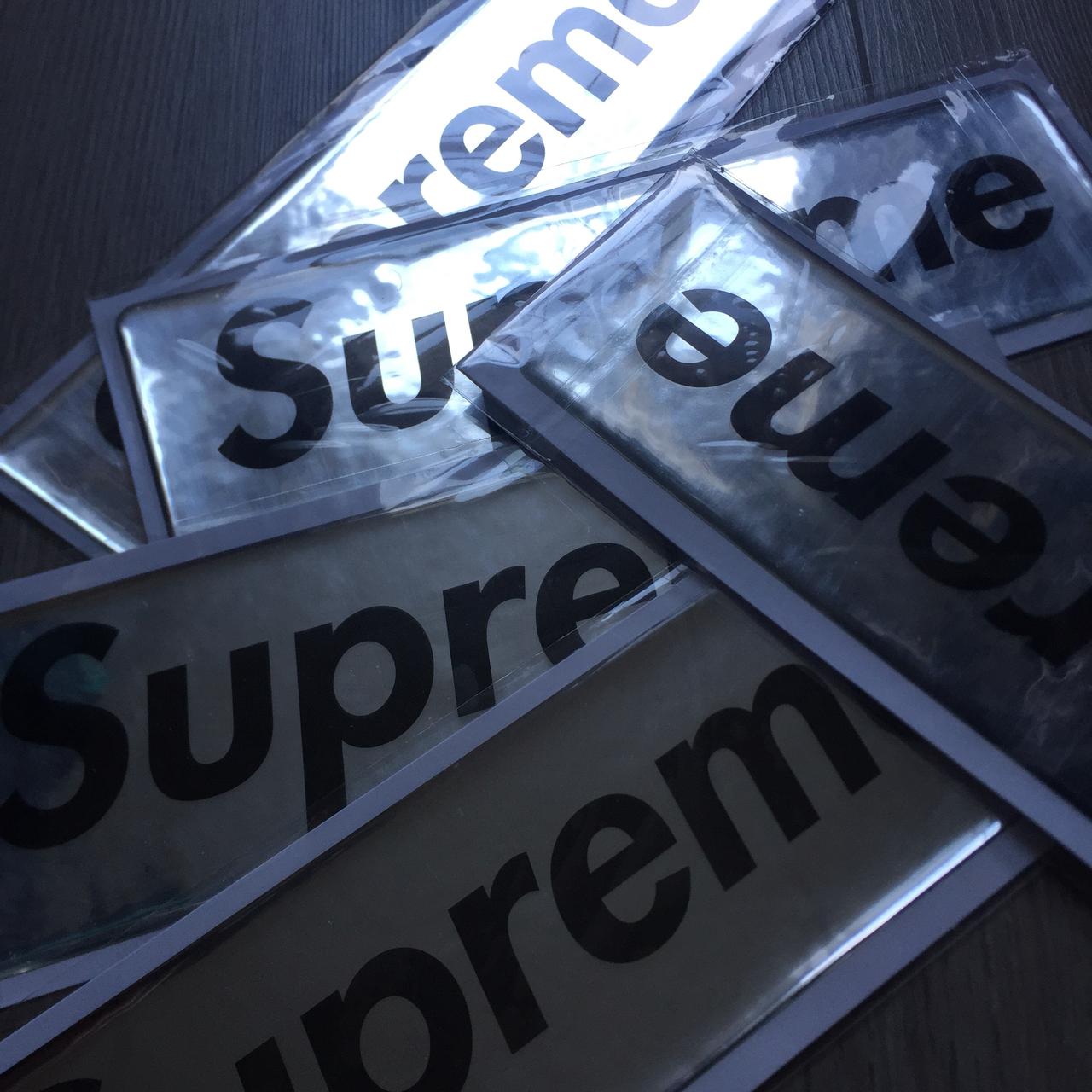 Supreme Raised Plastic Silver Holographic 3M Box... - Depop
