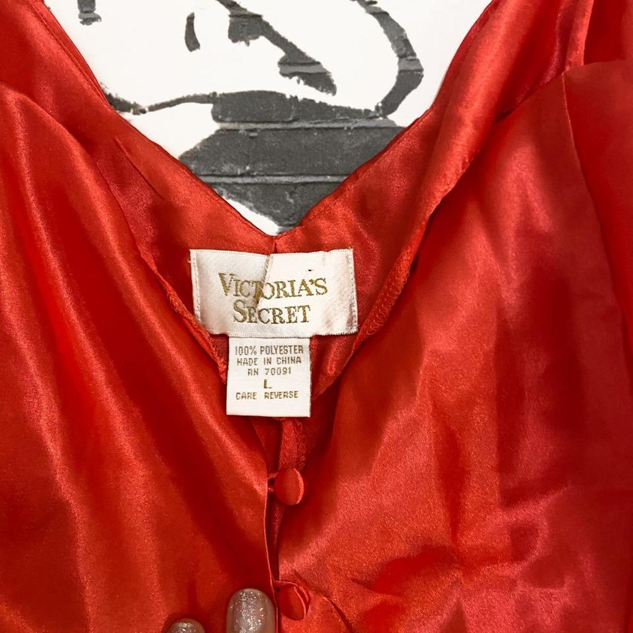 VINTAGE RED VICTORIAS SECRET BUTTON UP SLIP DRESS... - Depop