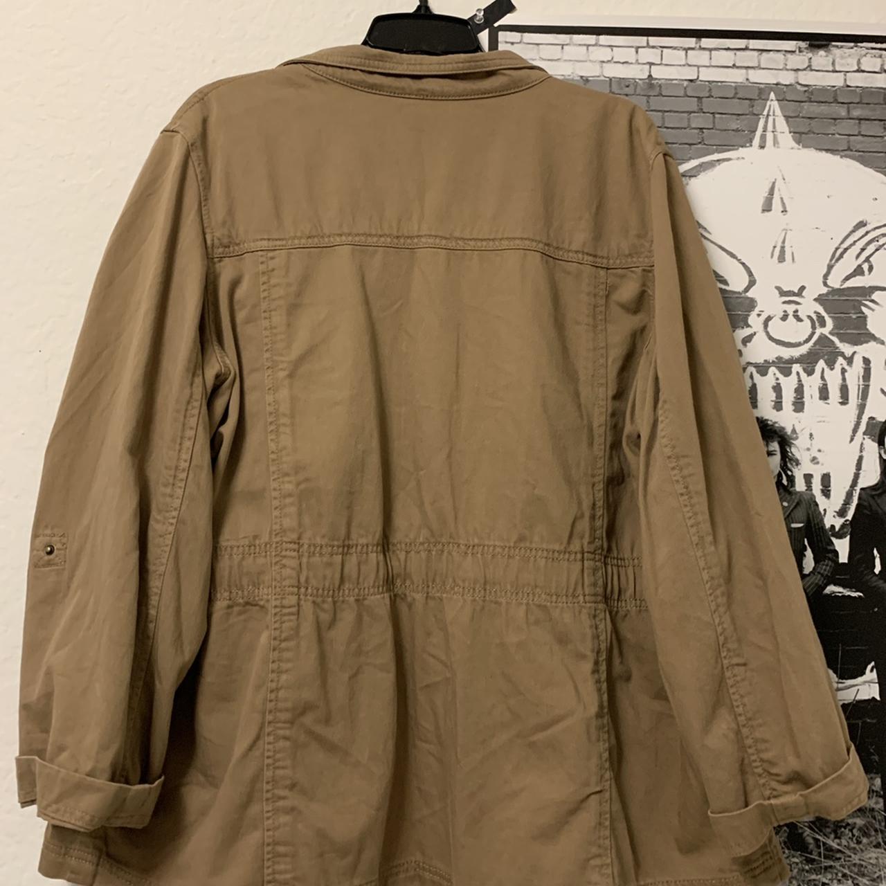 Vintage Tan oversized military utility jacket... - Depop