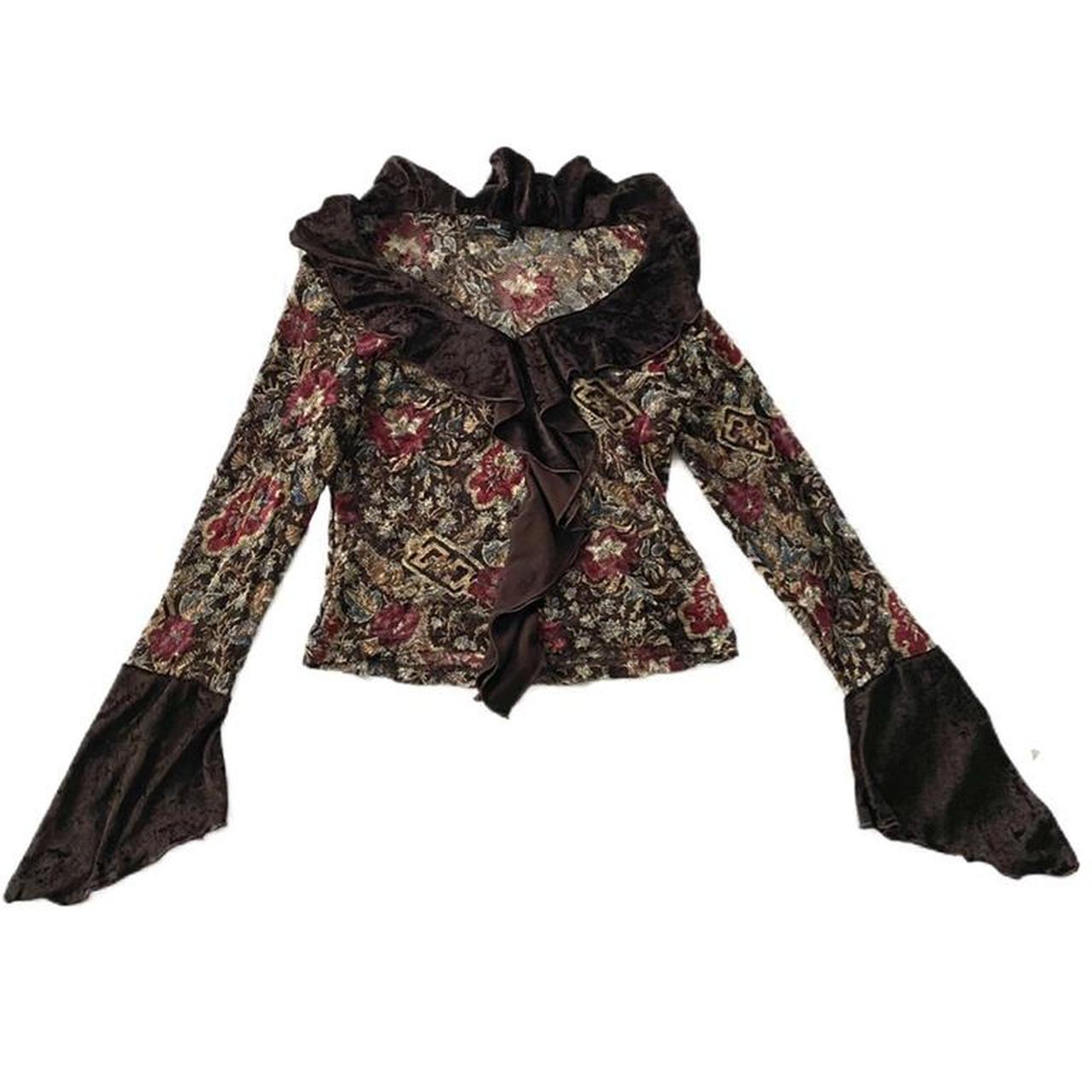 Beautiful fairy pixie core mesh boho top with bell... - Depop