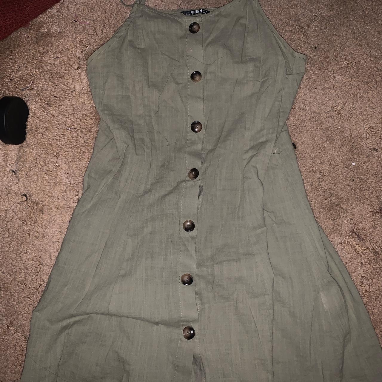 Shein Sage green button dress#dress#sagegreen#shein - Depop