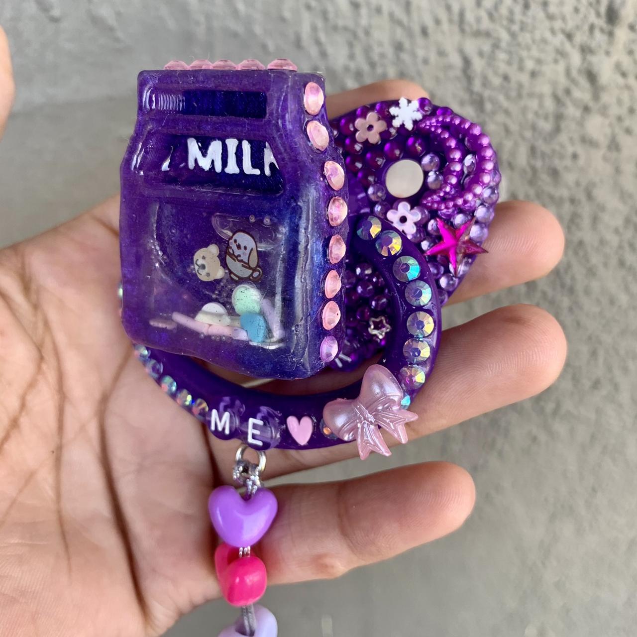 Purple handmade Drink Me milk carton liquid shaker... - Depop