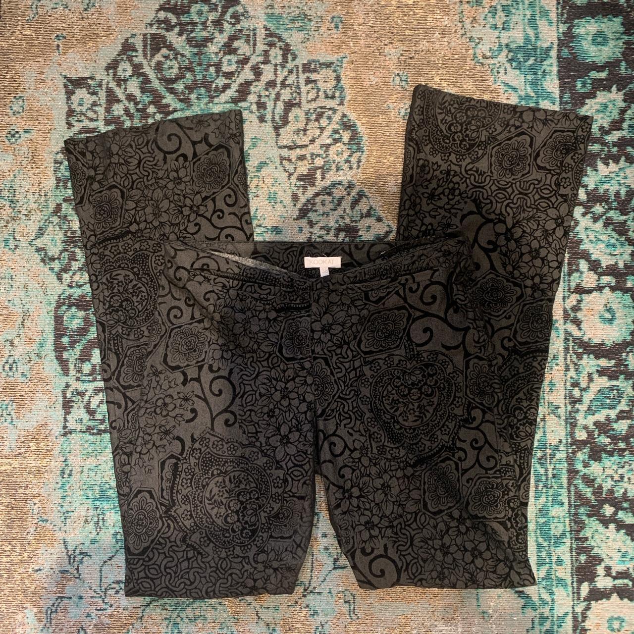 gorgeous low rise patterned / paisley print flares... - Depop
