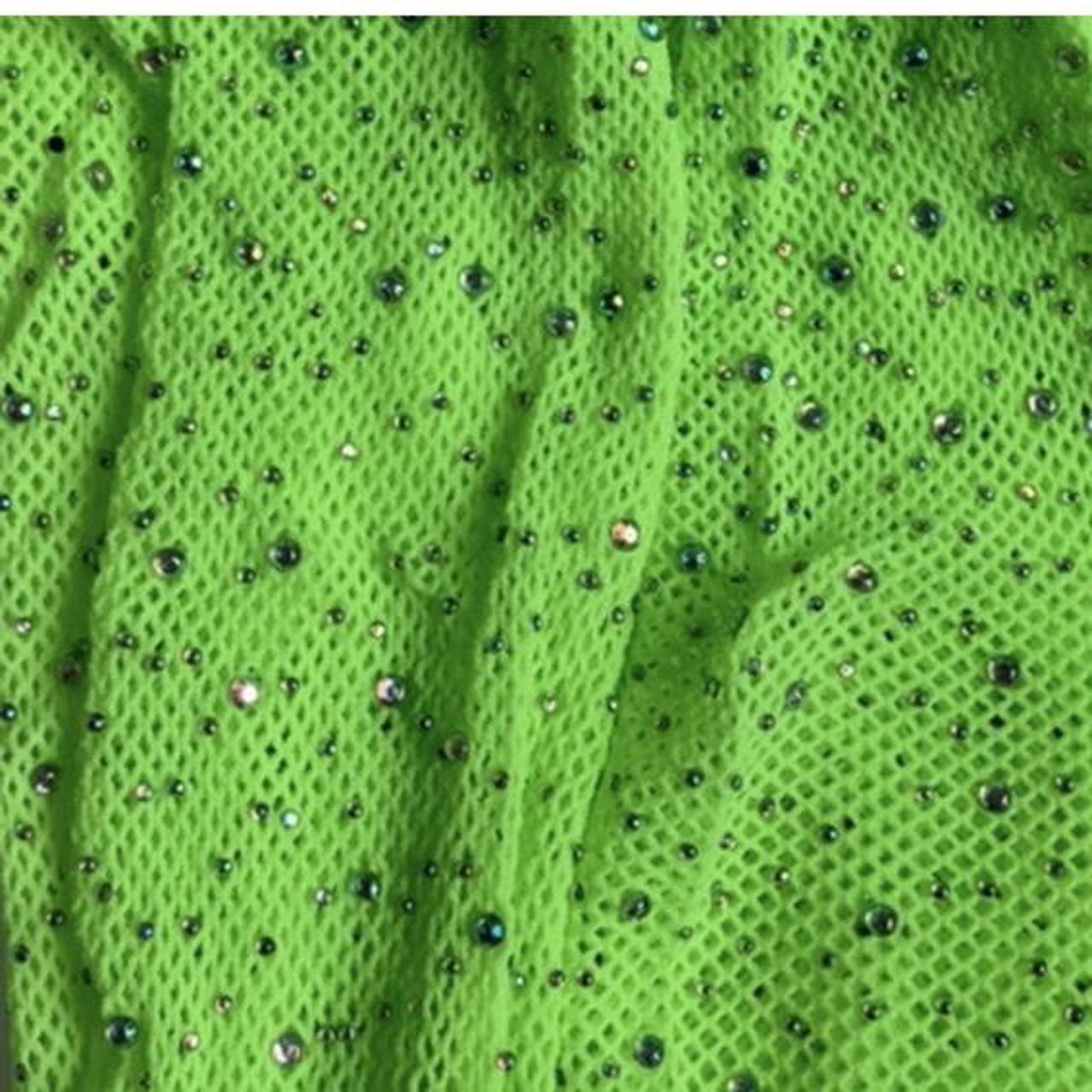 Neon fishnet crop top Stretchy Size S/M Off... - Depop