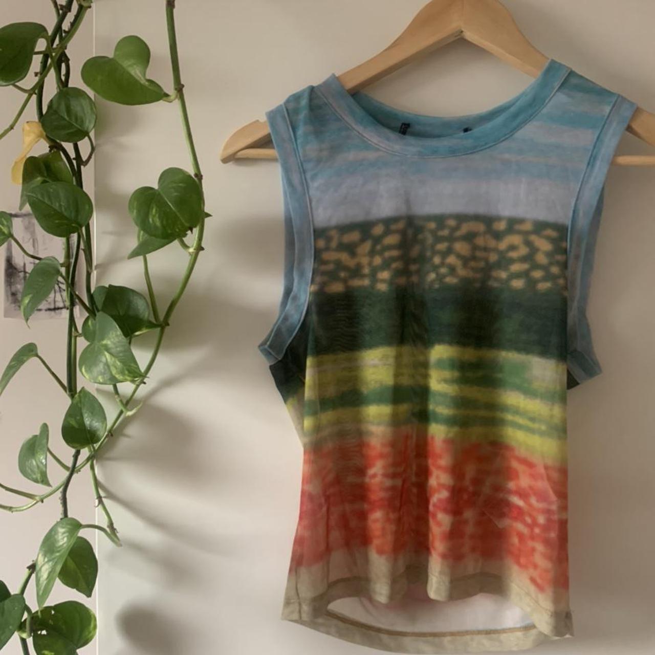 Abstract mesh top from urban outfitters worn once... - Depop