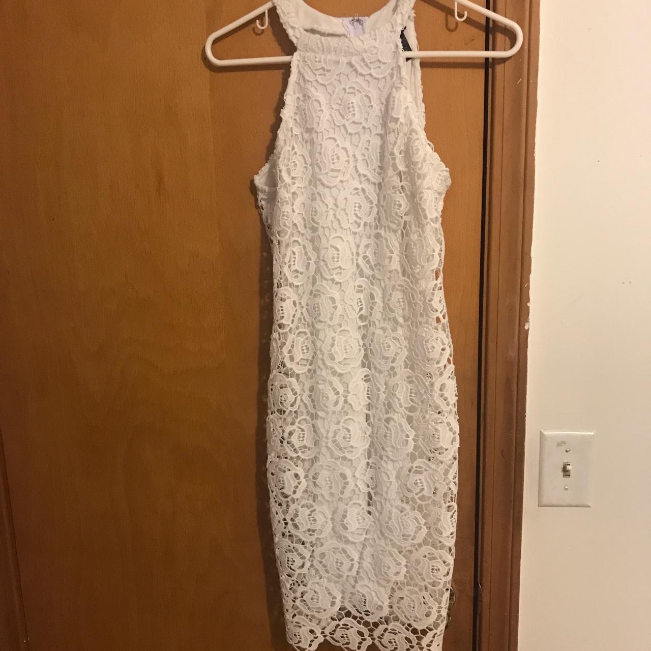 Rue 21 White Formal Dress - large - worn once for... - Depop