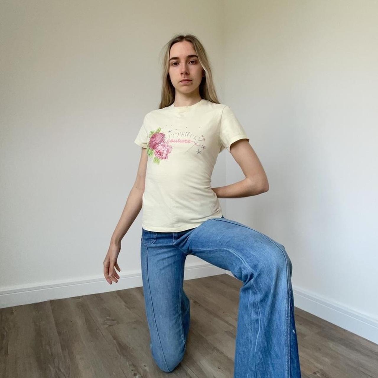 women’s 90s y2k NEXT pastel yellow butterfly couture... - Depop