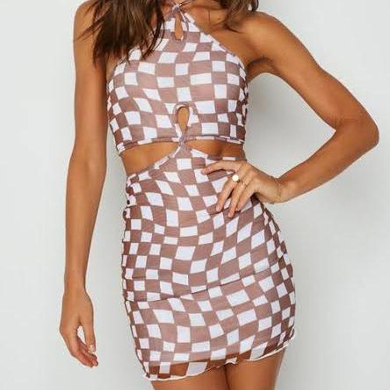 Brazen Brown Check Mini Dress 🤎 Brand new with... - Depop