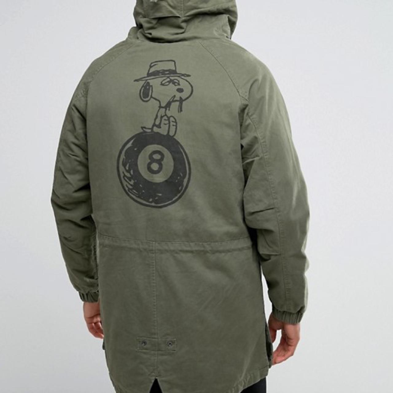HUF x Snoopy parka olive Condition 10/10 I never... - Depop